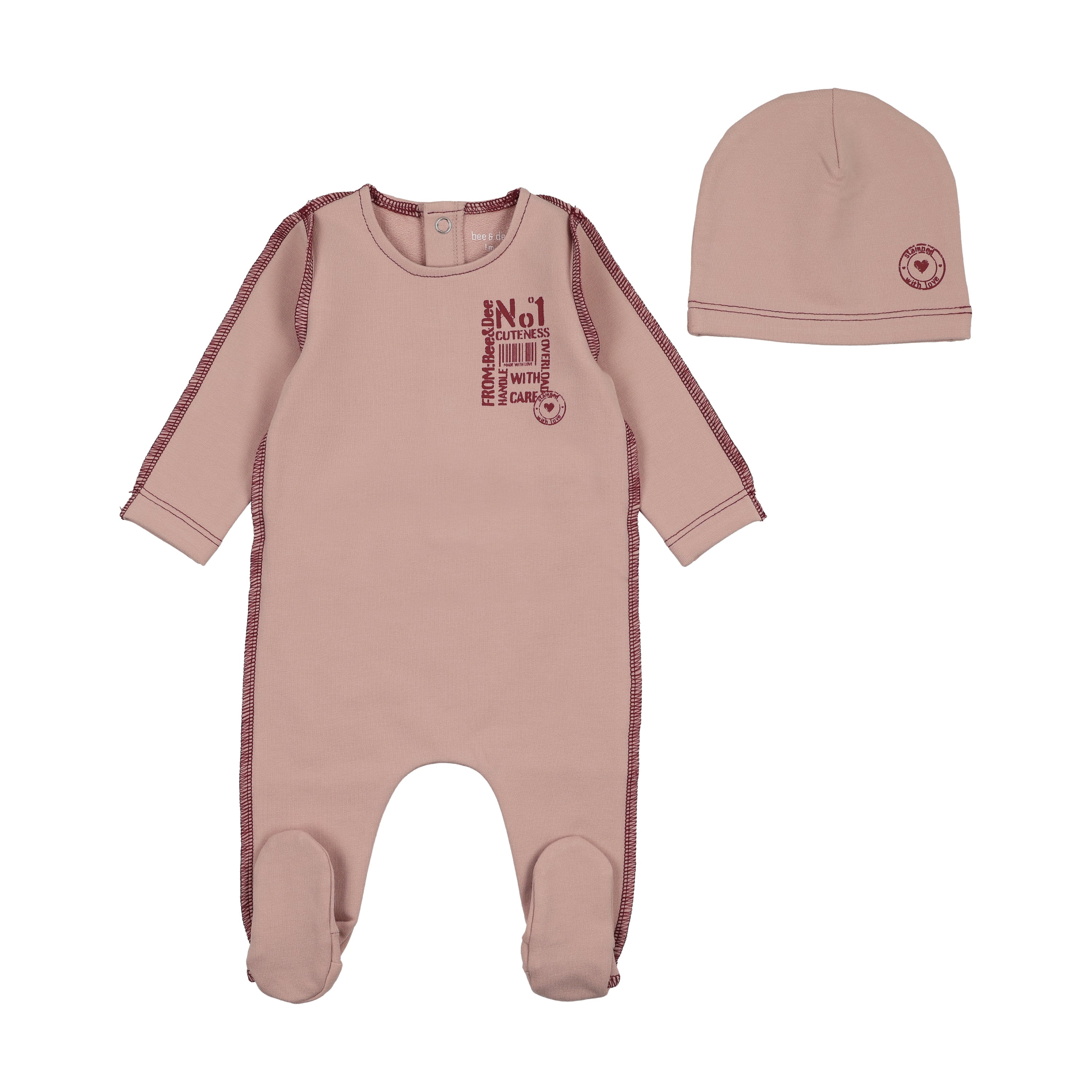 Little Imprint Footie With Hat – Kidsgo
